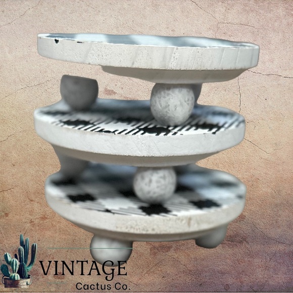 Hobby Lobby | Accents | New Set Of 3 Buffalo Check Farmhouse Round Wood ...
